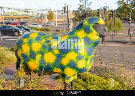 Recycled livestock colourful sheep artwork sculpture by Bristol-based ...