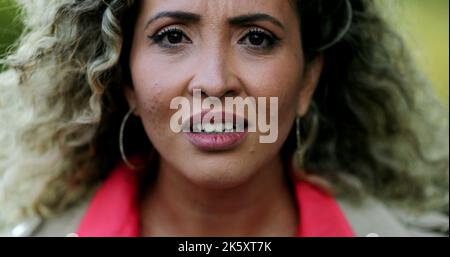 Woman reacting with indignation, person disgust objection in anger ...