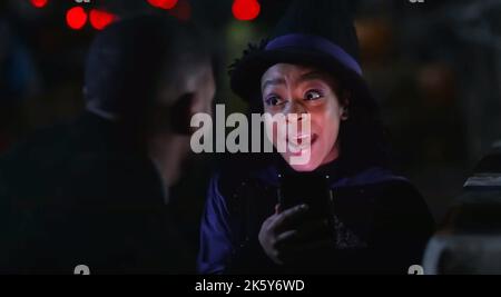 THE CURSE OF BRIDGE HOLLOW, from left: Holly J. Barrett, Myles Perez ...