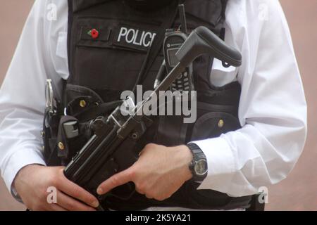 British Police Officer With Taser Gun, London, England Stock Photo - Alamy