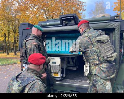 Rukla, Lithuania. 10th Oct, 2022. Modular buildings of the German ...