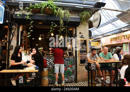Roasters coffee shop and bar at the vibrant Mahane Yehuda market in ...