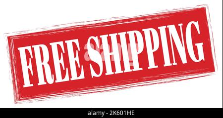 FREE SHIPPING text written on black-orange rectangle stamp sign Stock ...