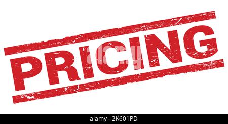 PRICING text written on red dash stamp sign Stock Photo - Alamy