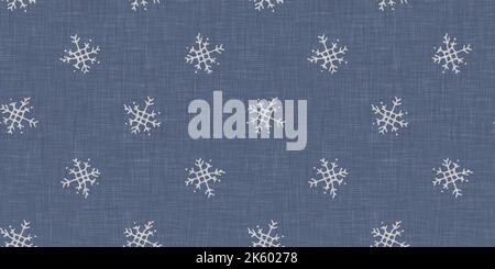 Seamless christmas snowflake woven linen pattern. Two tone seasonal ...