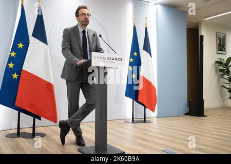 Renaissance spokesperson Loic Signor gives a press conference at the ...