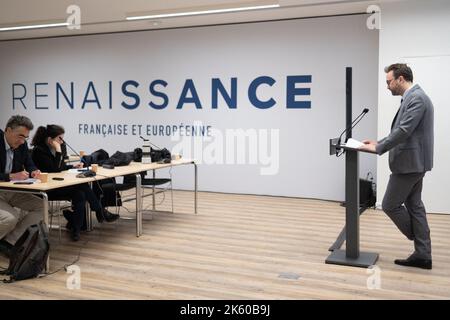 Renaissance spokesperson Loic Signor gives a press conference at the ...