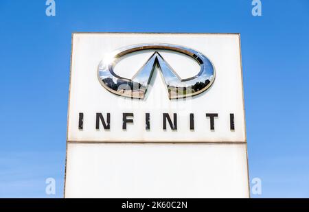Logo of the car brand Nissan and Infiniti, free space on white ...