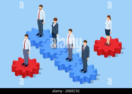 Isometric Organisational Restructuring. Staff Unemployment, job Cuts ...