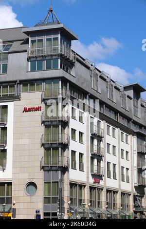 LEIPZIG, GERMANY - MAY 9, 2018: Marriott hotel in Leipzig city, Germany ...