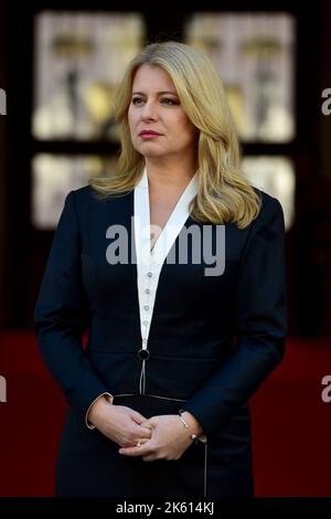 Bratislava, Slovakia. 11th Oct, 2022. L-R Polish President Andrzej Duda ...