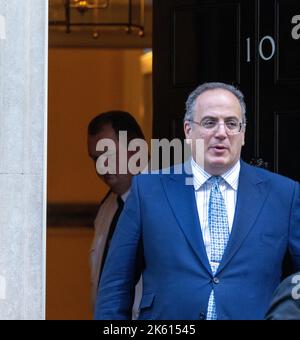 Attorney General Michael Ellis leaves 10 Downing Street in London ...