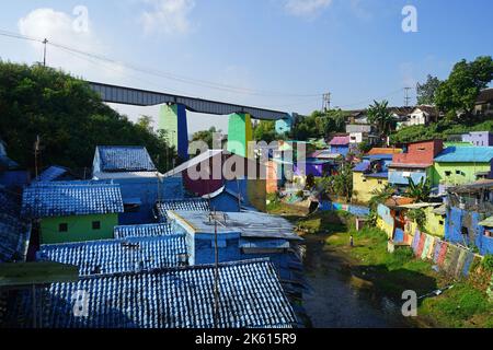 Kampung Tridi, Rainbow Village in Malang, East Java, Indonesia Stock ...