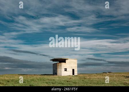 Searchlight post from world war two, Rerwick Head, Orkney, UK 2022 ...