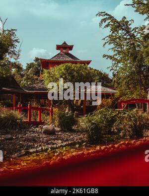 Puerto Rico Japanese garden mini park lovely wooden dojo Stock Photo ...
