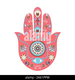 Hamsa hand art, evil eye protection, arabic amulet image Stock Photo ...