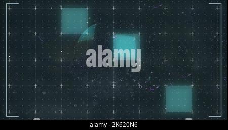 Illustration of grid pattern and squares against gradient background ...