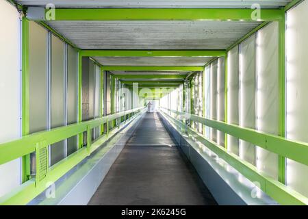 Fleet Services footbridge over the M3 motorway, Hampshire, England, UK ...