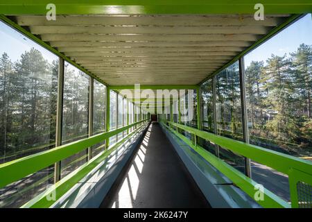 Fleet Services footbridge over the M3 motorway, Hampshire, England, UK ...