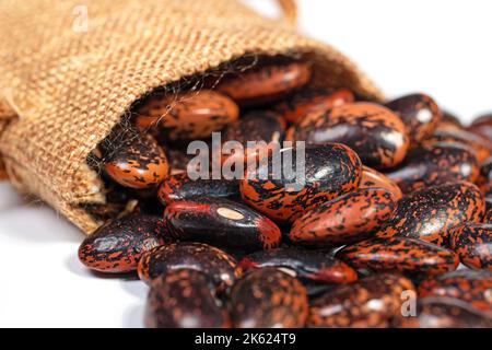 Fire beans in a jute bag Stock Photo - Alamy