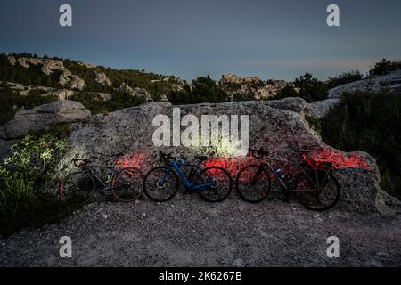 Cycling night ride around the Alpilles, San Remy, Provence, France ...