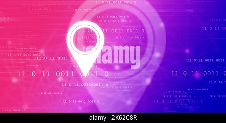 2d rendering Red map pointer Stock Photo - Alamy