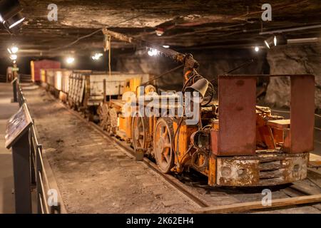 Hutchinson, Kansas - Old rail cars used in salt mining at the Strataca ...