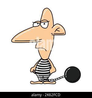cute clipart of prisoner on cartoon version,vector illustration Stock ...
