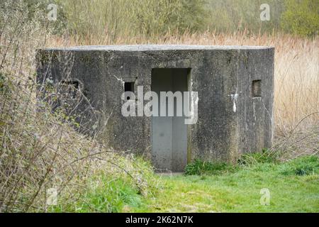 WW2 hexagonal concrete Type 22 pillbox in Hornchurch Country Park ...
