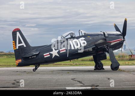 Grumman F8F Bearcat prepares for takeoff Boundary Bay BC Canada Stock ...