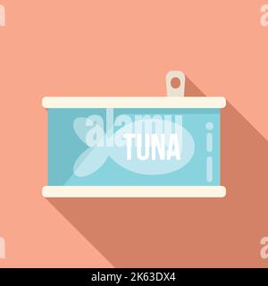 Tuna cat food icon flat vector. Tin can feed. Dry bag isolated Stock ...