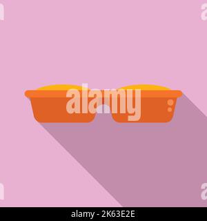 Double pet bowl icon flat vector. Cat food. Dry tin can isolated Stock ...