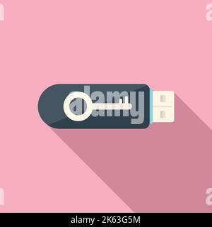 Usb flash password recovery icon simple vector. Page account. Internet ...
