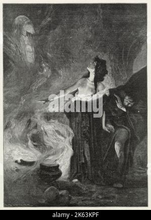 Summoning the dead: the Witch of Endor and Samuel's spirit Stock Photo ...
