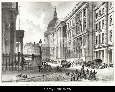 Exterior of the new General Post Office, St Martin's-Le-Grand, London ...