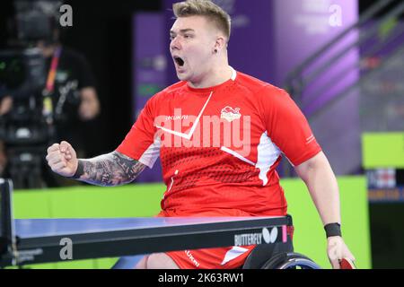 Jack HUNTER-SPIVEY of England (pictured) in the Men's Singles Classes 3 ...