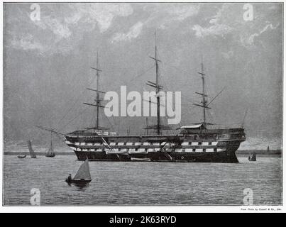 HMS Worcester a training ship at Greenhithe for the Thames Nautical ...