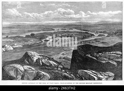 Wadi Halfa, Second Cataract of the Nile, Egypt, Africa. Old 19th ...