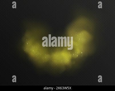 Pollen cloud, allergic flower grains, yellow fog or smoke, holi paint ...