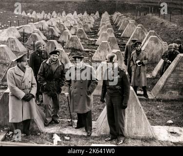 Dragons Teeth, World War II tank traps defence blocks, at Studland ...