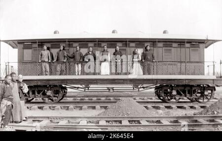 c.1900s China - Peking Beijing - train leaves the railway station ...