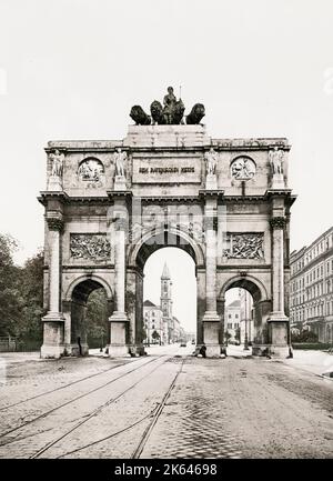 The Siegestor, Triumphal Arch, Victory Gate, Munich. Bavaria. Germany ...
