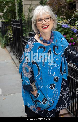 Cheryl Acrey models Mieko Mintz designer fashions in New York City, USA ...