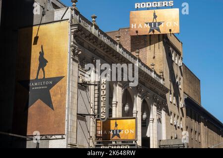 "Hamilton" Marquee at the Richard RodgersTheatre, Times Square, NYC ...