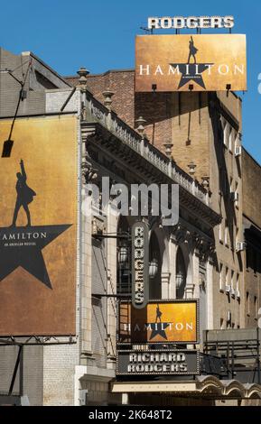 "Hamilton" Marquee at the Richard RodgersTheatre, Times Square, NYC ...