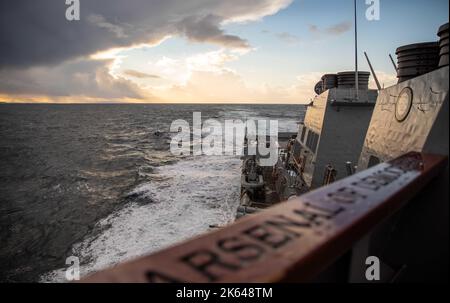 PENTLAND FIRTH STRAIT (Oct. 7, 2022) Ensign Benjamin Leaman writes in a ...