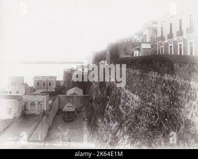 Late 19th century photograph: Fortifications and harbour, San juan ...