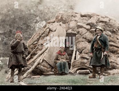 Vintage 19th century photograph: Kola tribal dancers, Munda-speaking ...