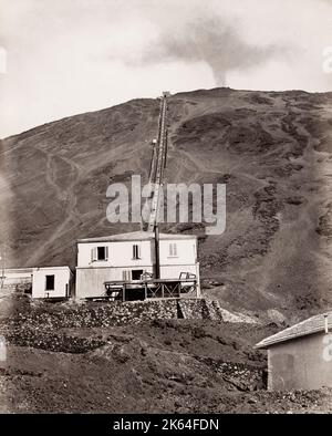Mount Vesuvius Funicular Railway, Italy, Victorian period Stock Photo ...