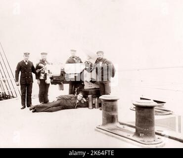 The image shows Emperor Wilhelm II of Germany during his state visit to ...